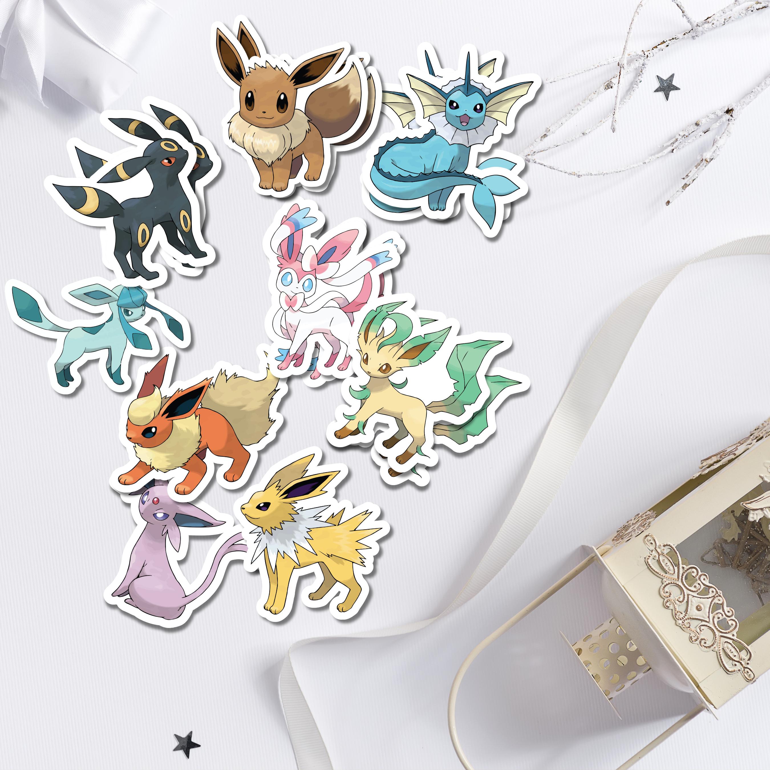Eevee Evolutions Pokemon PNG Stickers | Set of 9 (digital Art) - Etsy