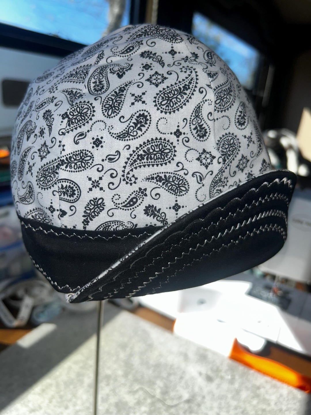 Black Paisley - Reversible - Welding Cap - 100% Cotton - Etsy