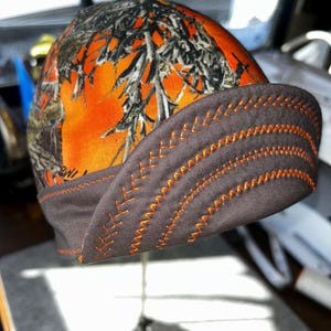 Orange Camo - Reversible - Welding Cap - 100% Cotton - Etsy