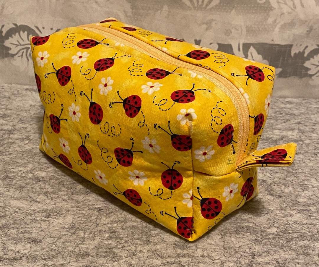Ladybug Girls Boxy Pouch. Cute Red Ladybugs on a Yellow - Etsy