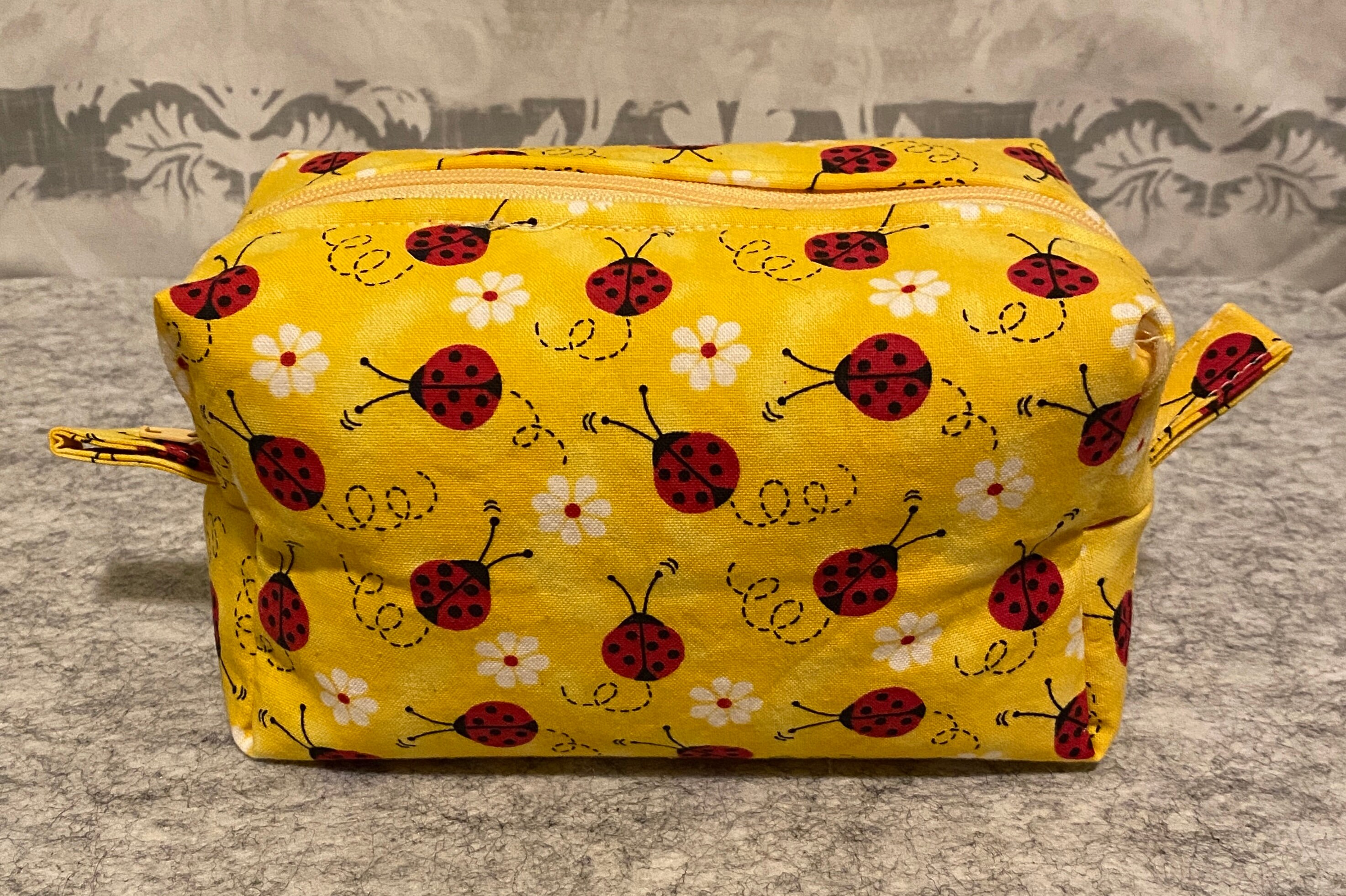 Ladybug Girls Boxy Pouch. Cute Red Ladybugs on a Yellow - Etsy