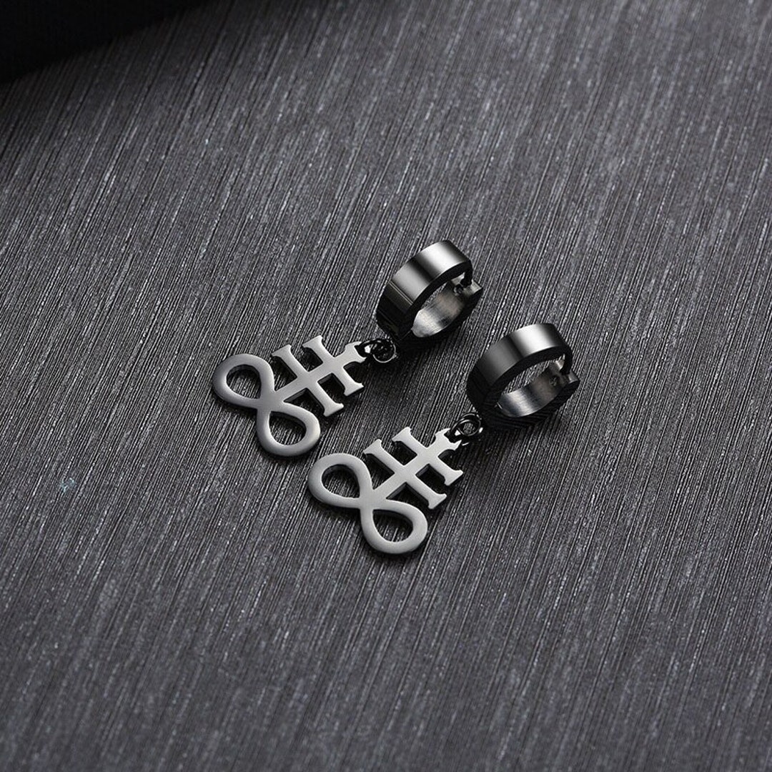 Sigil of Lucifer Satan Symbol Punk Earrings for Women Stainless Steel ...