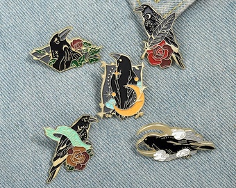 Raven Enamel Pin - Etsy