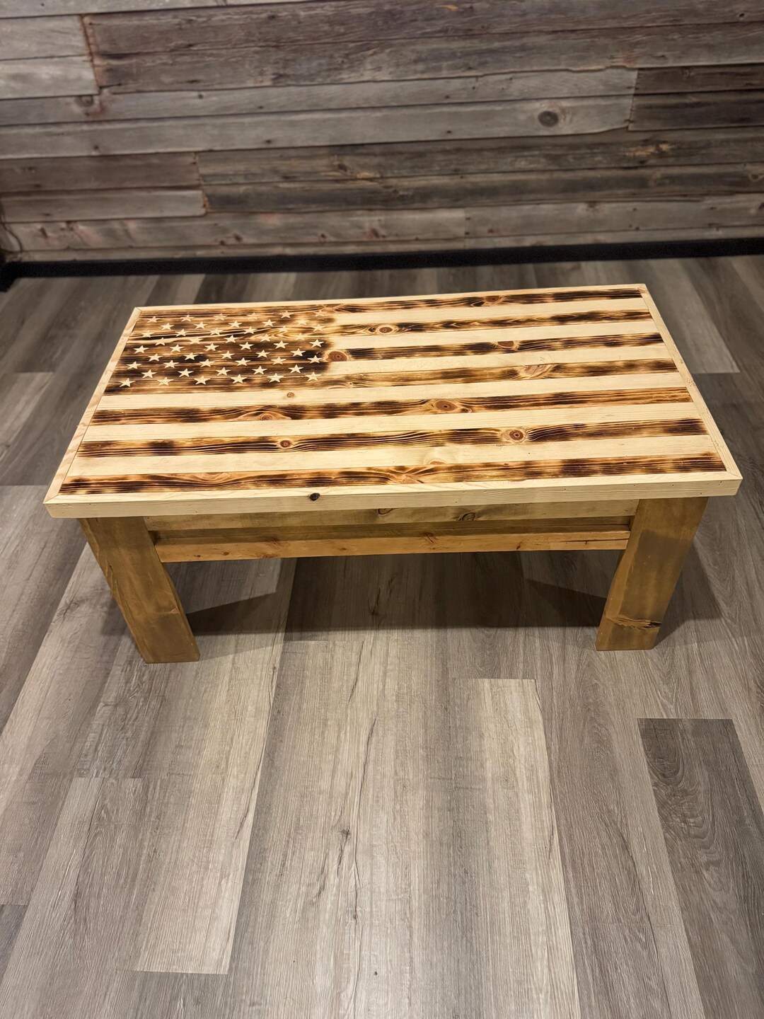 Rustic American Flag Coffee Table With Hidden Compartment - Etsy