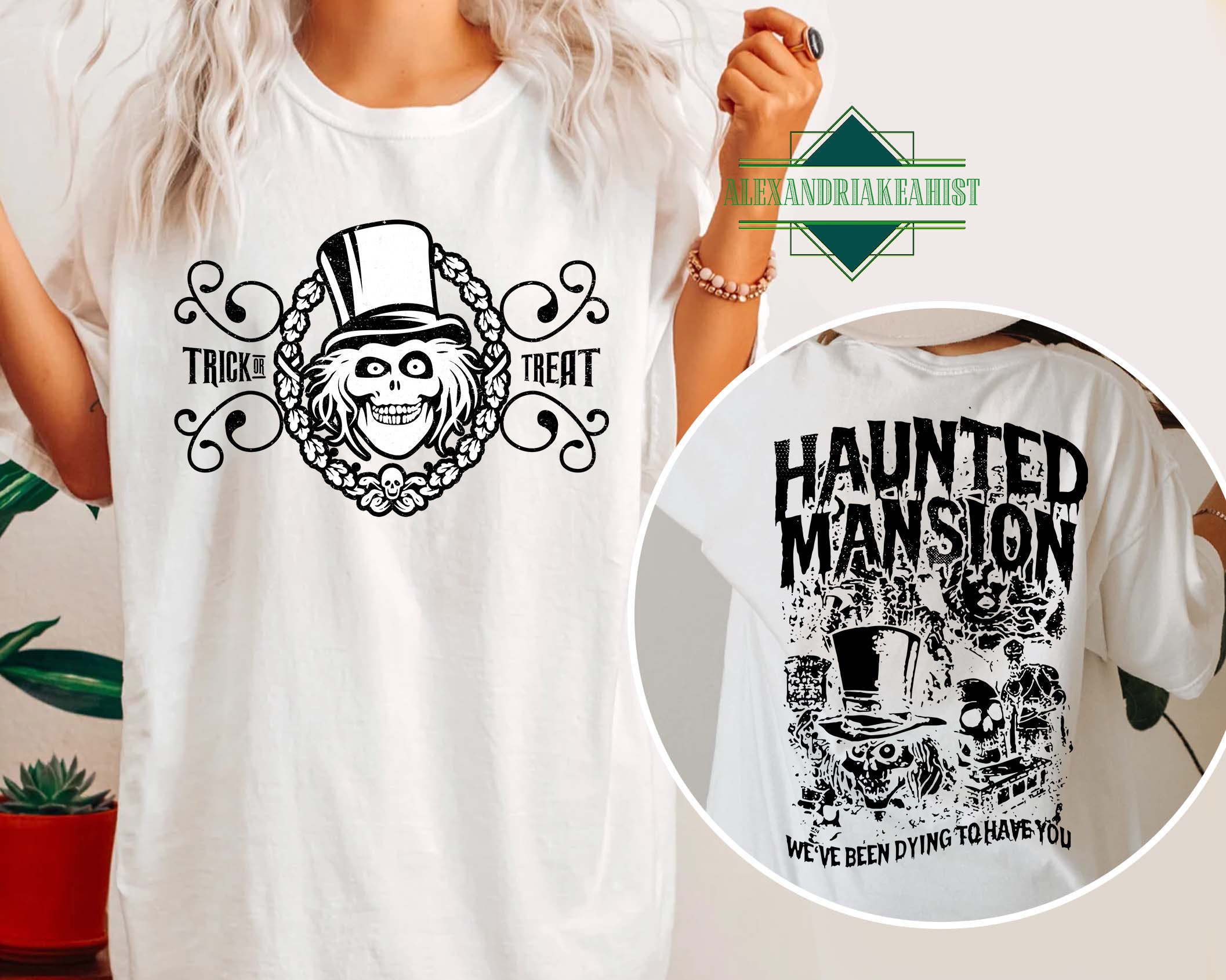 Retro Vintage Haunted Mansion Shirt, Hatbox Ghost Shirt, Disney Halloween Shirt Designed & Sold ...