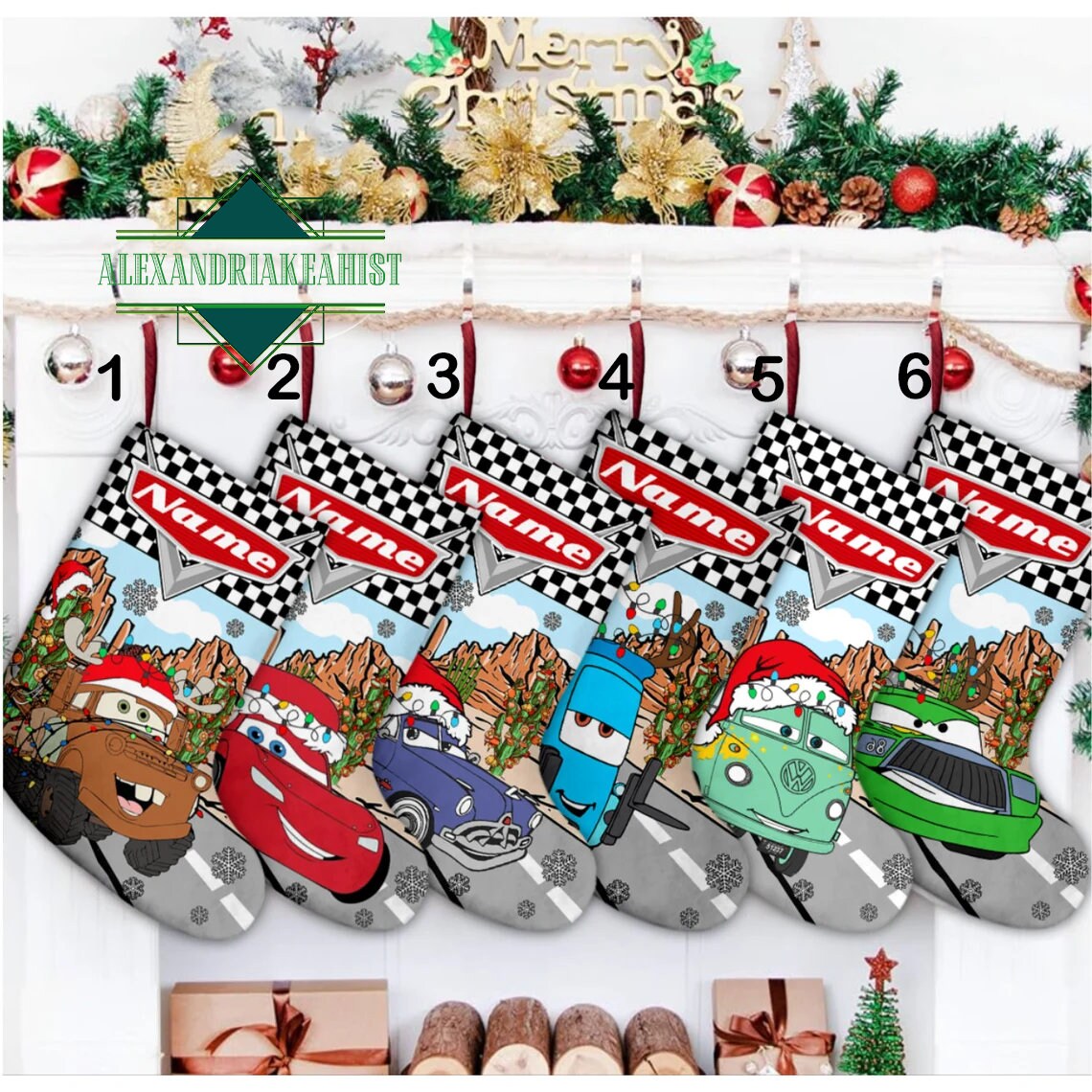 Personalized Disney Pixar Cars Christmas Stockings, Disney Christmas ...