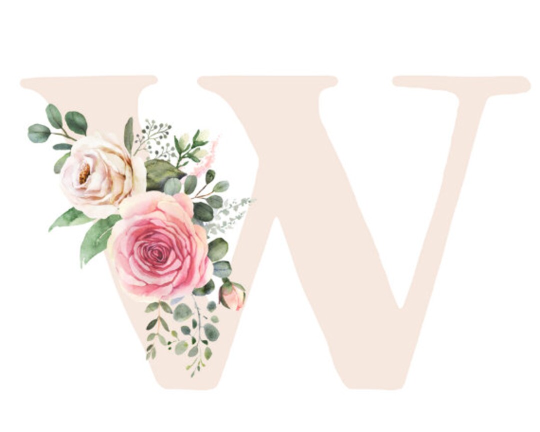 Letter W Wall Decor Digital Download Initial Wall Art - Etsy