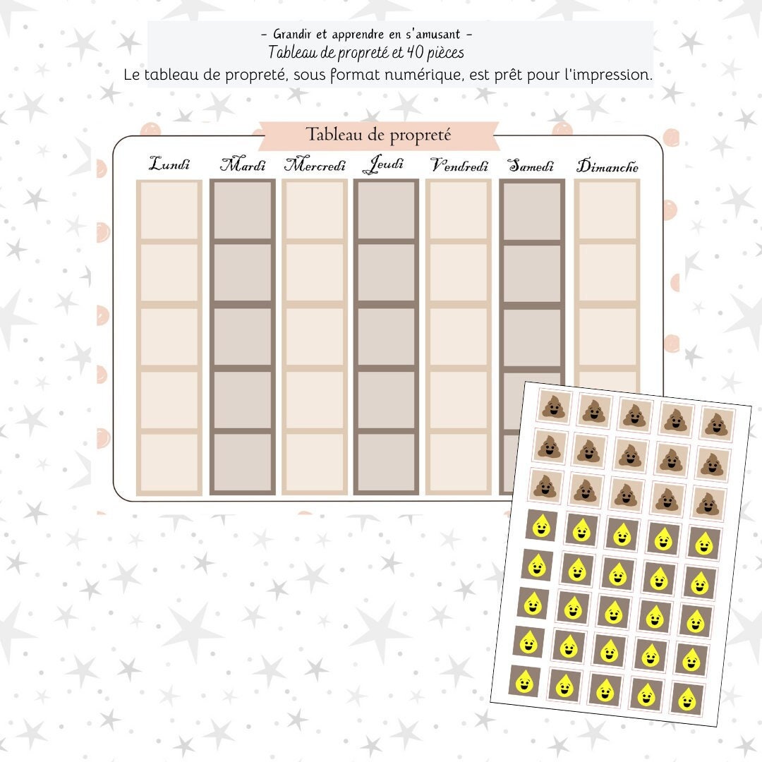 PDF Cleanliness Chart Children Growing and Learning While Having Fun - Etsy