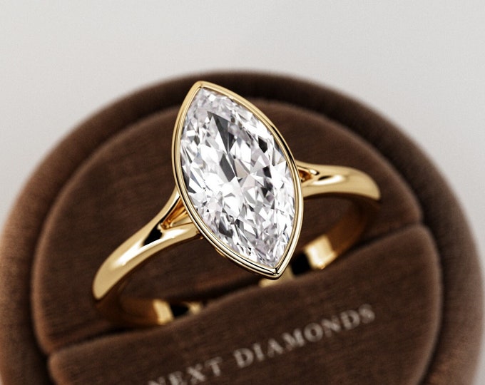 2 Carat Marquise Lab Grown Diamond Ring / Marquise Diamond Ring / Low ...