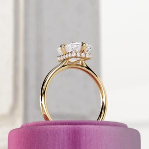 2.5 Carat Emerald Cut Lab Grown Diamond Kite Set Engagement Ring ...