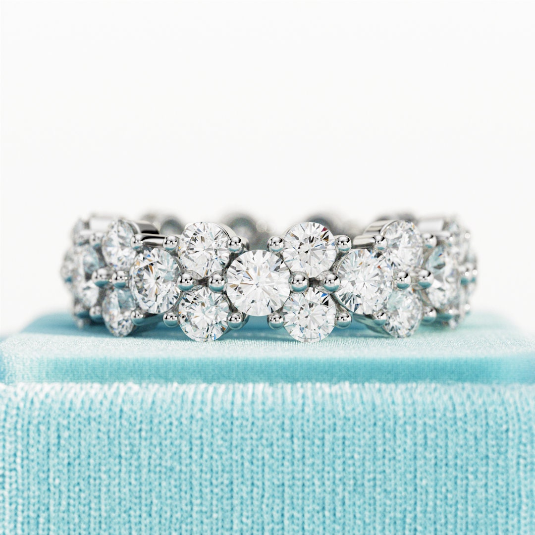 Cluster Eternity Band / Cluster Wedding Band / 3 Carat Total Lab Grown ...