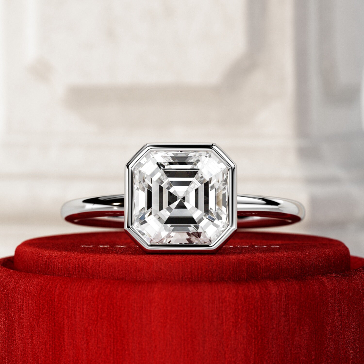 2 Carat Asscher Cut Diamond Ring / 2 CT Asshcer Cut Lab Grown - Etsy
