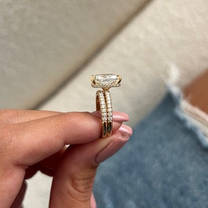 4 Carat Lab Diamond Ring / 4 CT Elongated Cushion Diamond / Elongated ...