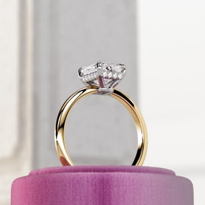 2 Carat Elongated Cushion Lab Created Diamond Low Profile Ring ...