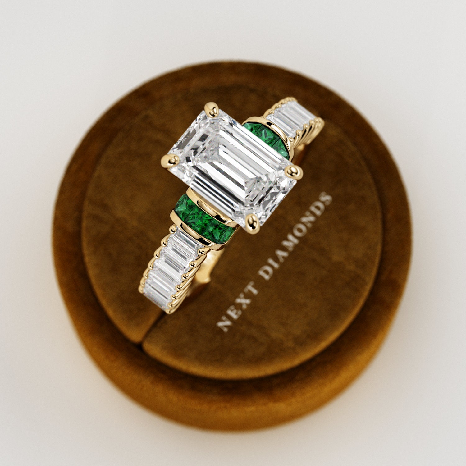 3 Carat Emerald Cut Lab Grown Diamond Art Deco Engagement Ring - Etsy