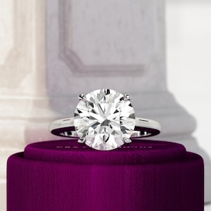 4 Carat Round Brilliant D VVS2 Lab Grown Diamond Solitaire Ring / Two ...