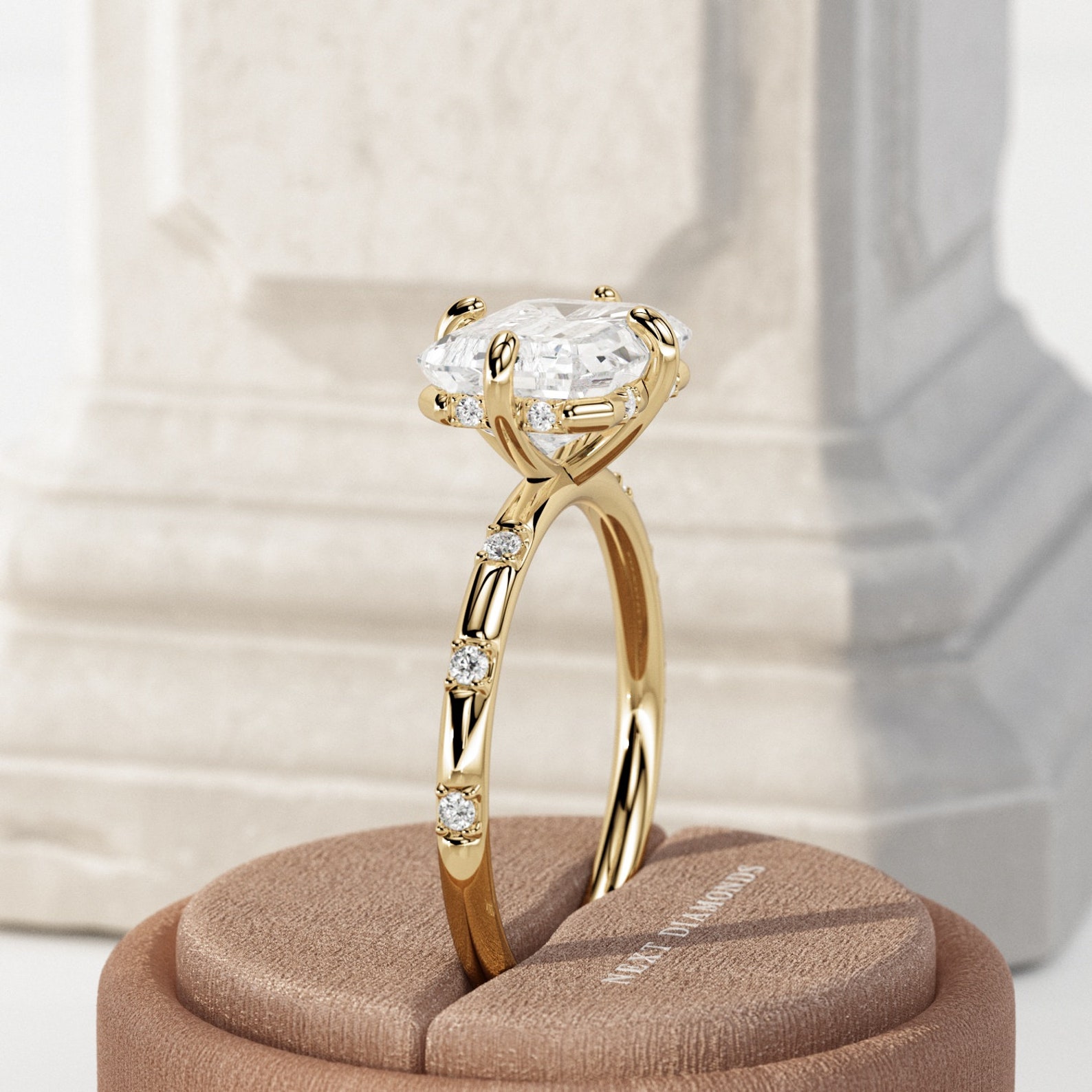 4 Carat Emerald Cut Lab Diamond Art Deco Engagement Ring / 4CT - Etsy