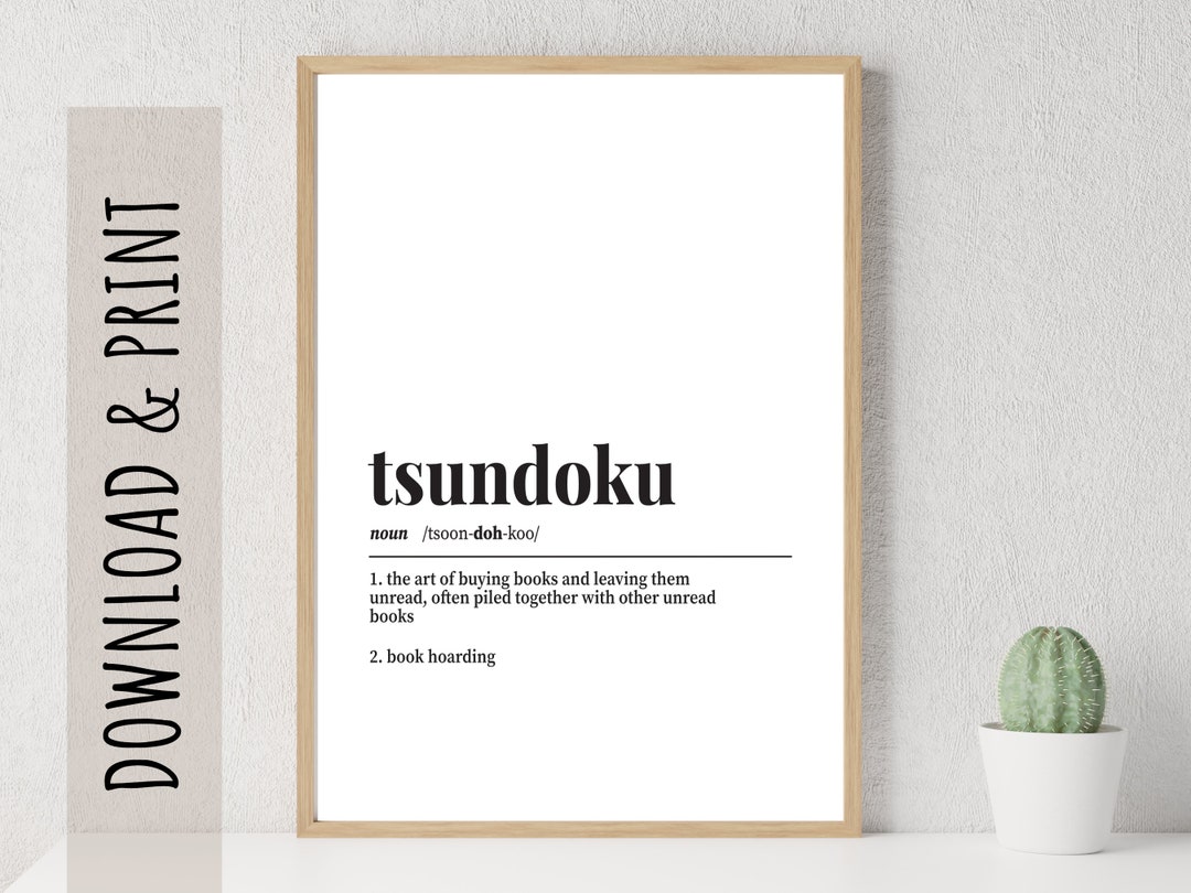 Tsundoku Definition Print: Japanese Word Art for Book Lovers (digital ...