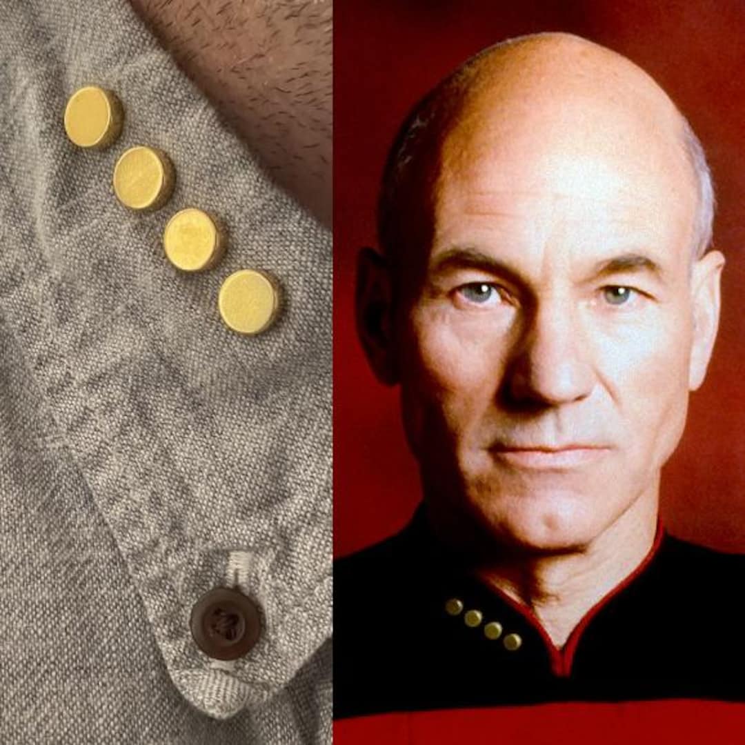 Star Trek Rank Pips Gold Electroplate, No Puncture Magnetic Alignment ...