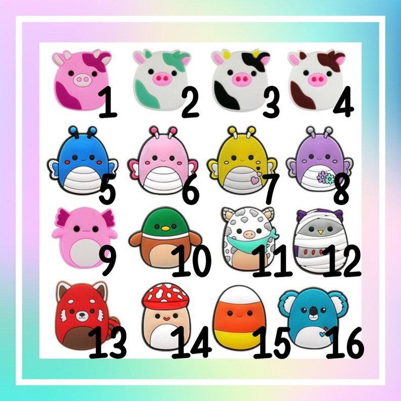 Squishmallow Inspired Croc Charms Rubber Shoe Charms Cartoon Jibbitz - Etsy