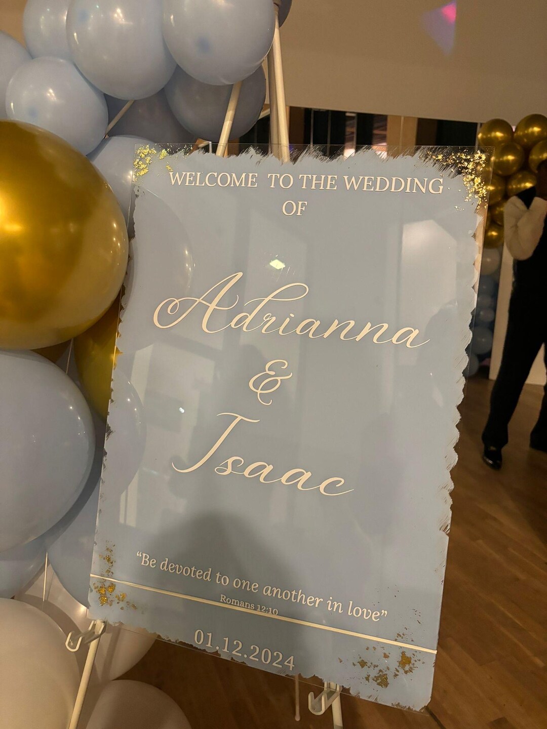 Personalised Acrylic Wedding Welcome Sign, A1 and A2 in Various Colours ...