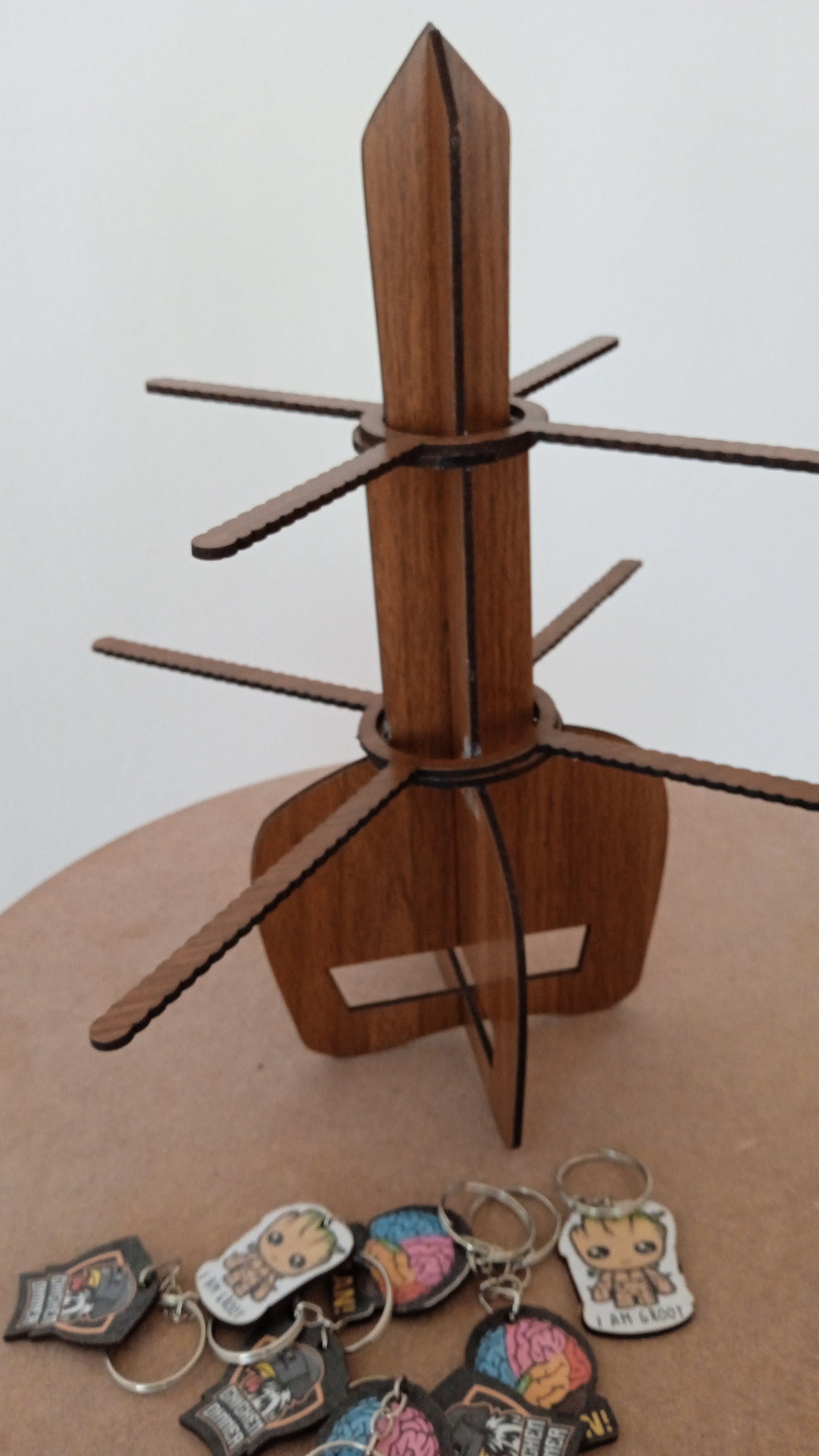 Movable Arm Keychain Stand,key-chain Stand, Cnc Laser Cutting ...