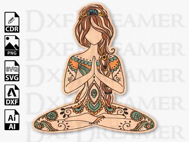Zen Girls, Zen Girls SVG File, Laser Scan File, Namaste Wall Art, Zen ...