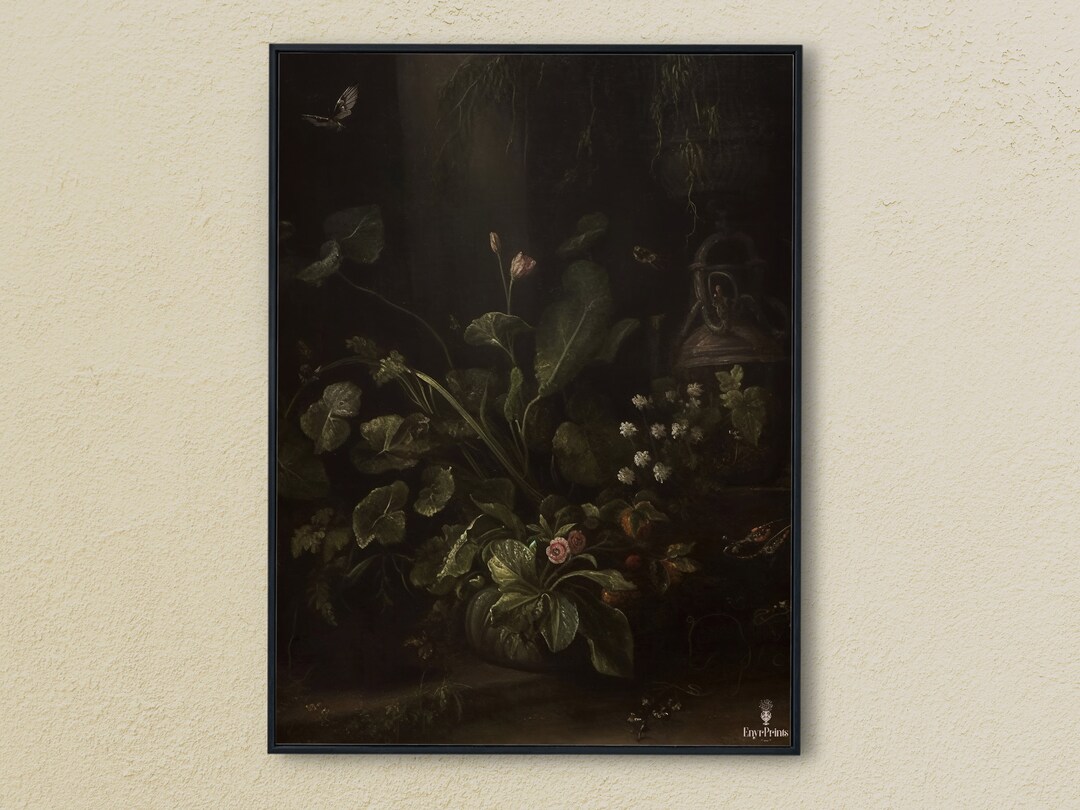 Dark Academia Wildflowers Victorian Painting Print Dark Cottagecore ...