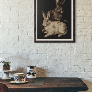 Dark Academia Rabbits Print Vintage Dark Moody Animal Printable Dark ...