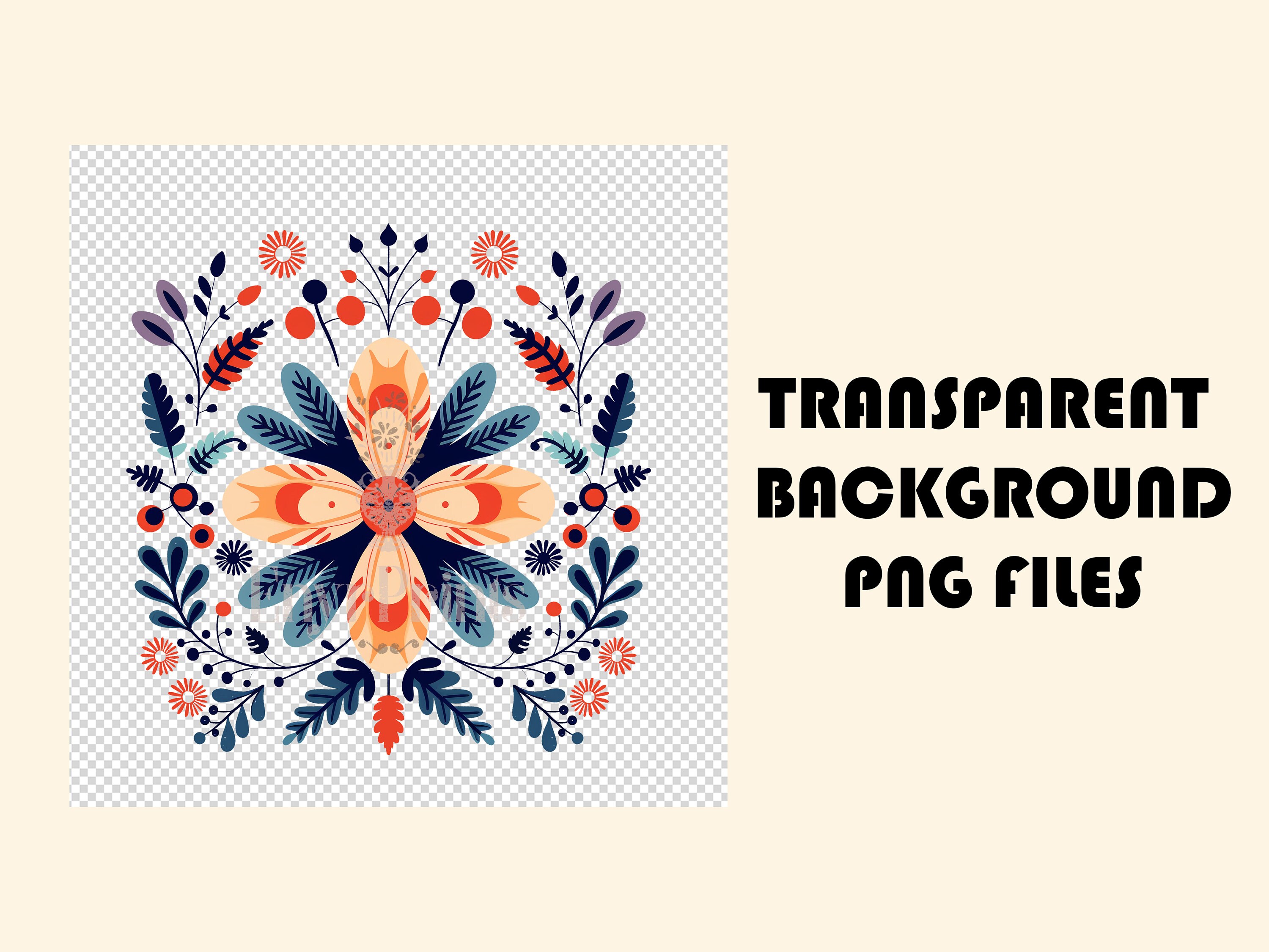 Ten Folkart Clipart Bundle PNG Colorful Folklore Motifs Clipart Vintage ...