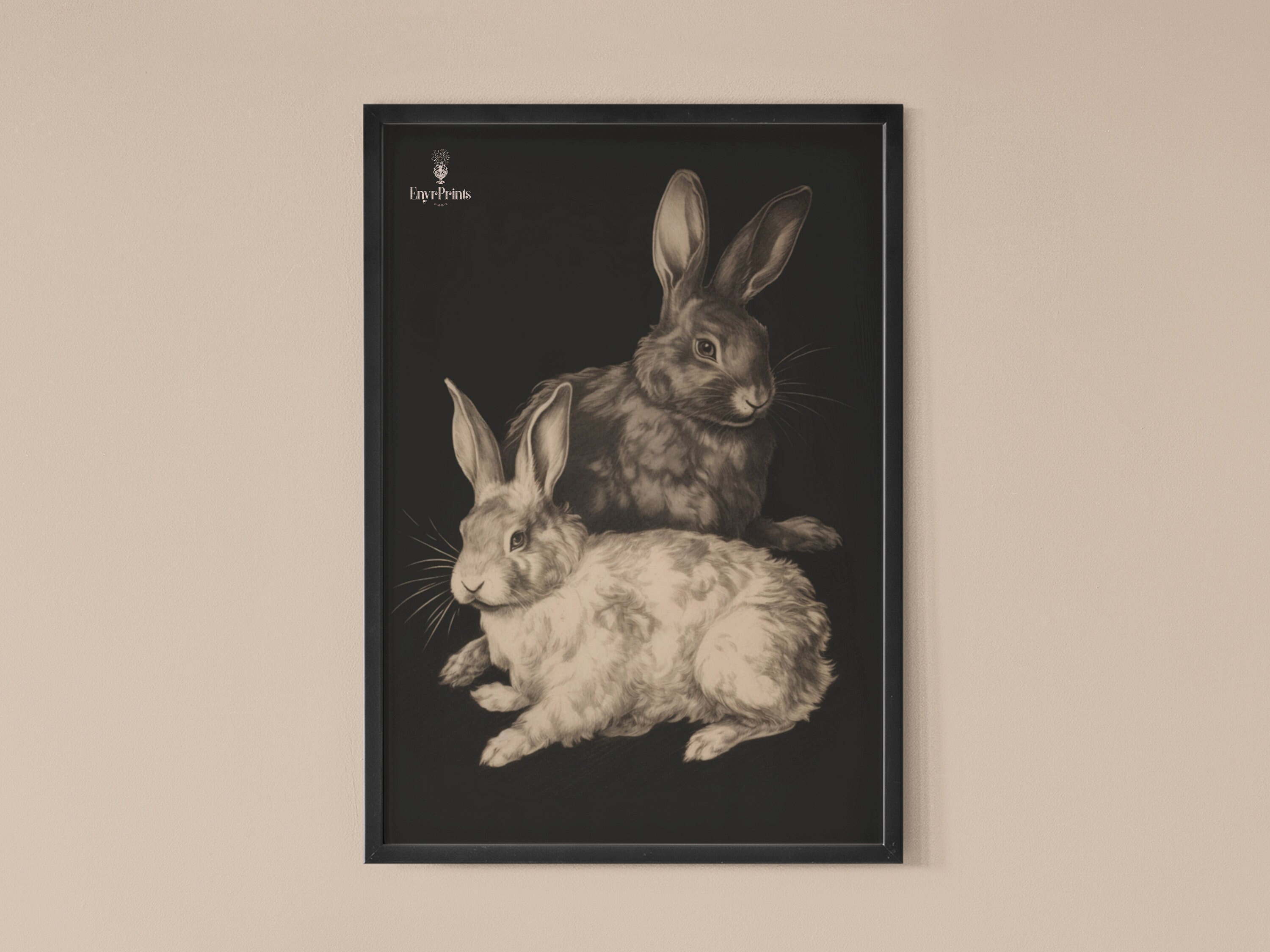Dark Academia Rabbits Print Vintage Dark Moody Animal Printable Dark ...