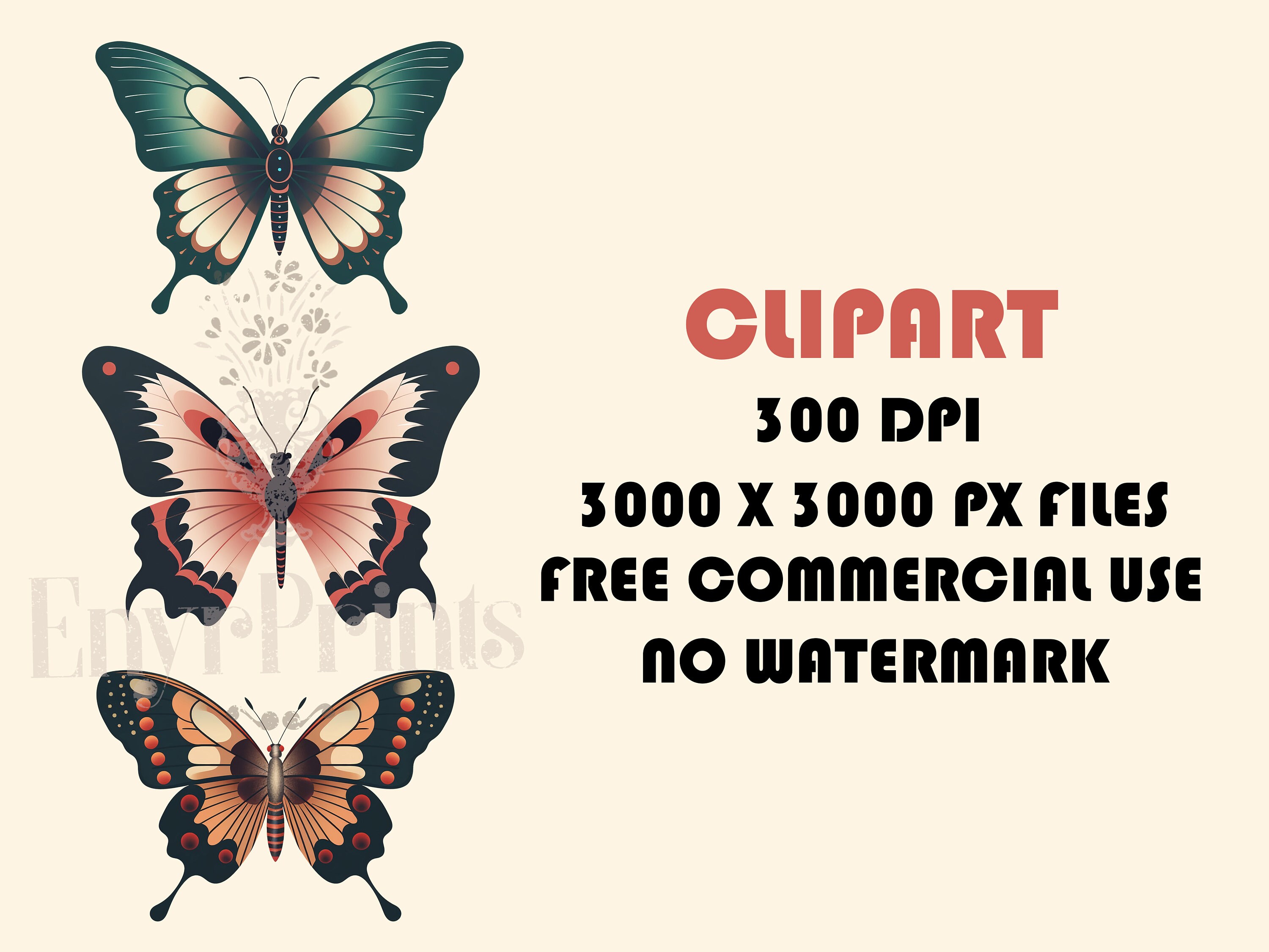 Ten Butterflies Clipart Bundle Butterflies PNG Minimalist Colorful ...