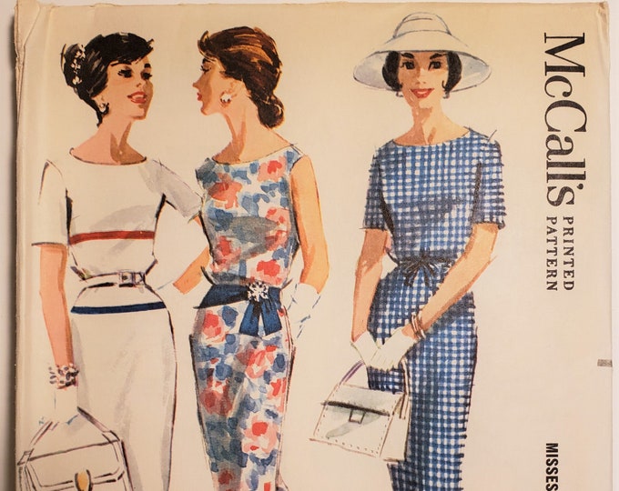 1960s Shift Dress With Scooped Neck B34 UNCUT F/F Mccalls 6113 Sewing ...