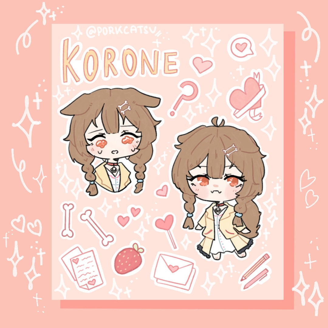 Korone Hololive Cute Sticker Sheet - Etsy