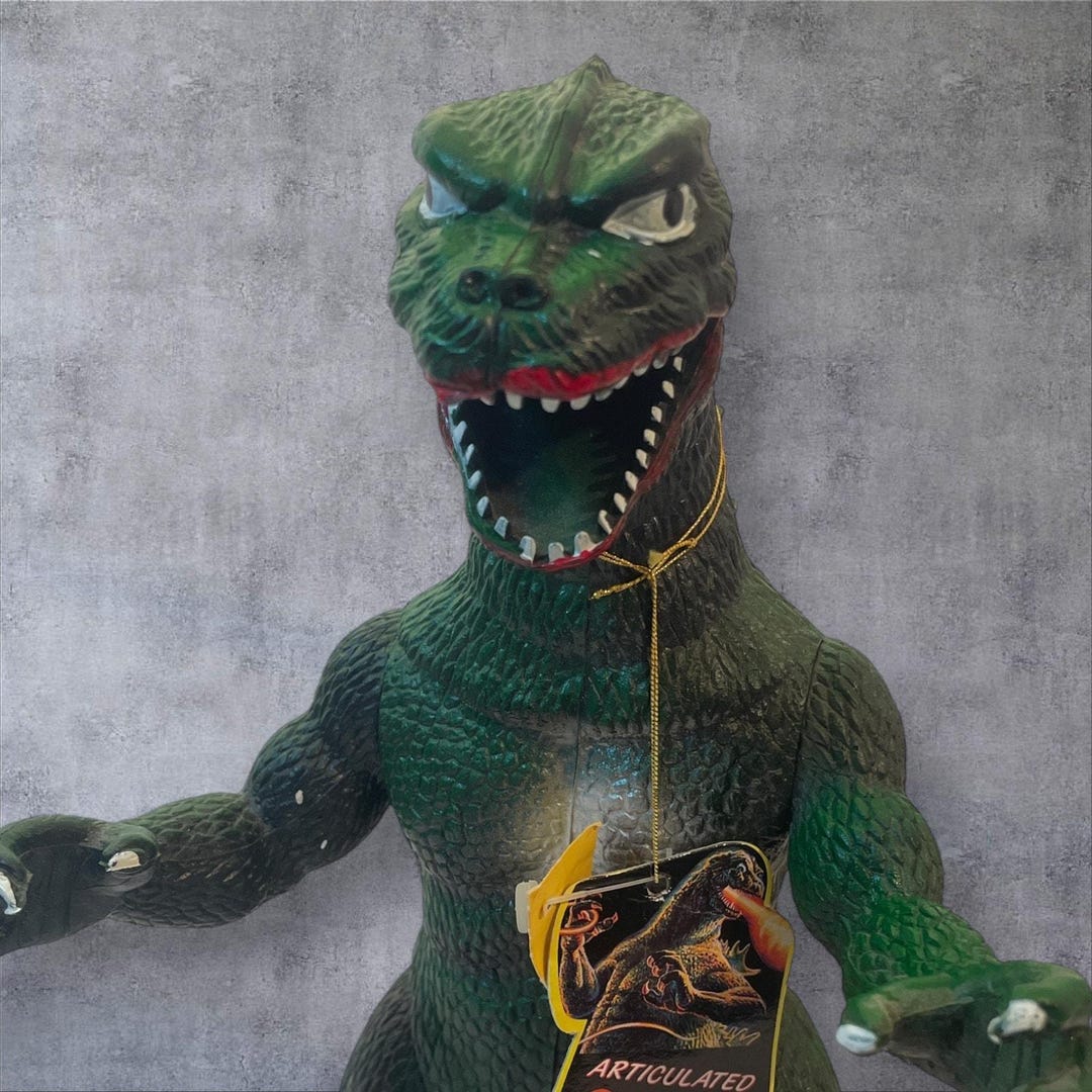 1985 Articulated Godzilla 13 Tall Vinyl Figure With Tag by Imperial Toy ...