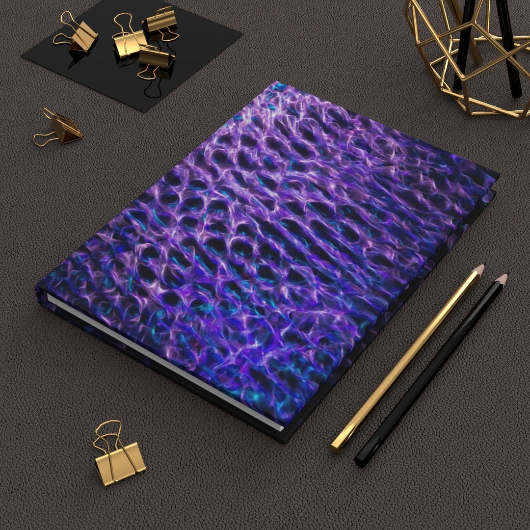 Gorgeous Purple Blue Digital Ripples Liquid Effect Witchy Journal ...