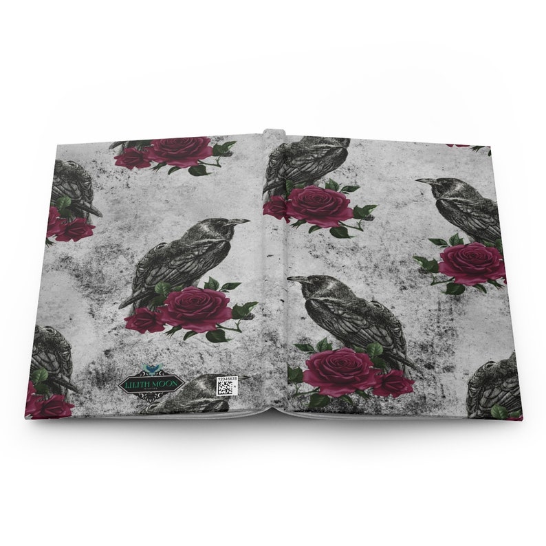 Raven Burgundy Purple Roses Gothic Style Witchy Notebook Cool - Etsy
