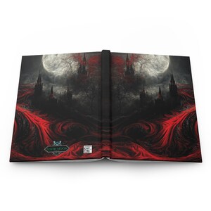 Gothic Castles in the Moonlight Red & Black Abstract Vampire Art AI ...