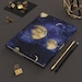 Navy Sky & Gold Moons Blank Notebook Galaxy Journal Aesthetic Pretty ...