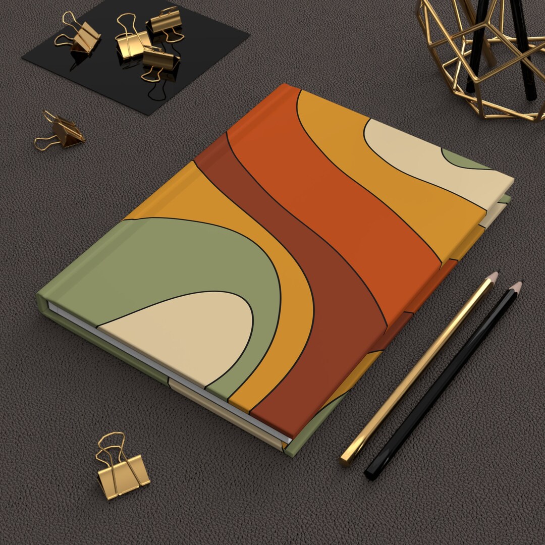 Groovy Swirls 60's Inspired Neutral Colors Retro Journal | Pretty Diary ...