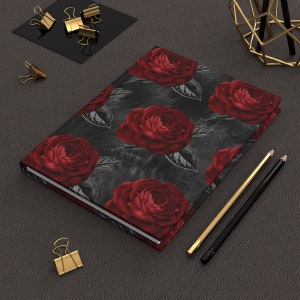 Beautiful Gothic Red Roses Aesthetic Journal | Pretty Witchy Notebook ...