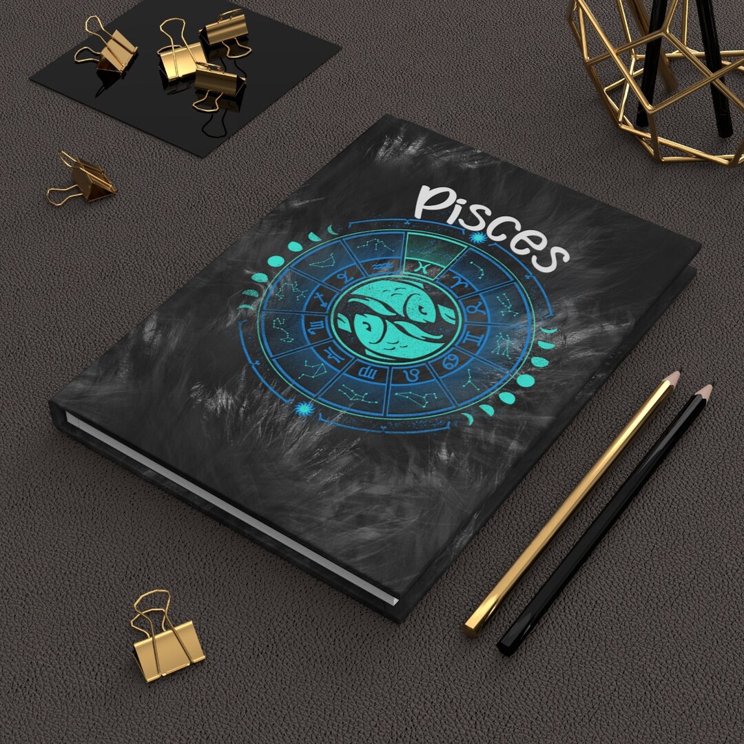 Pisces Astrology Symbol Chart Zodiac Sign Journal | Pretty Celestial ...