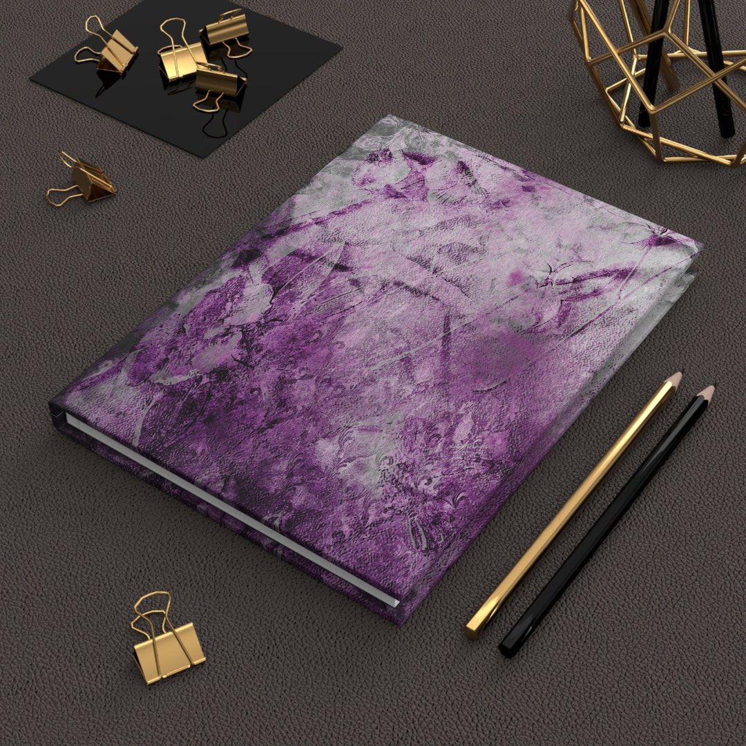 Abstract Purple Ink Crumpled Paper Effect Grunge Style Journal Pretty Witchy Diary Notebook ...