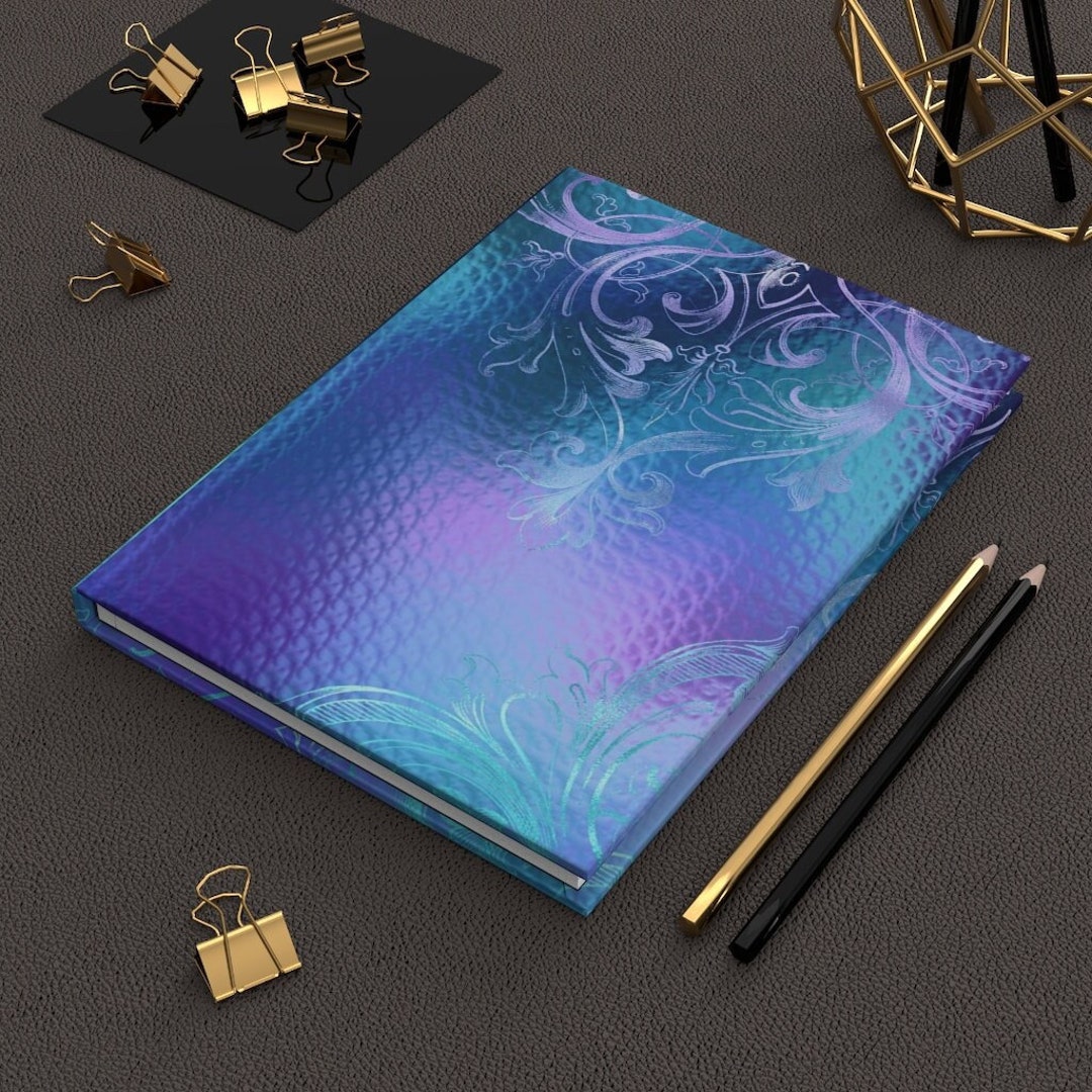 Pretty Iridescent Colors matte Pretty Journal Pink and Blue Mermaid ...