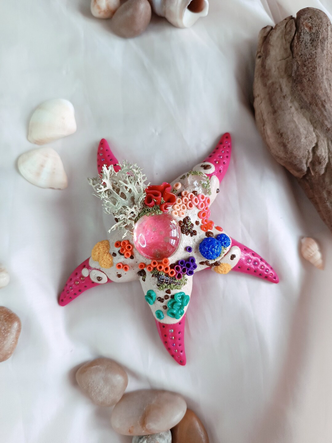 STARFISH FIGURINE in FIMO Polymer Clay Handmade Artisanal Creation ...