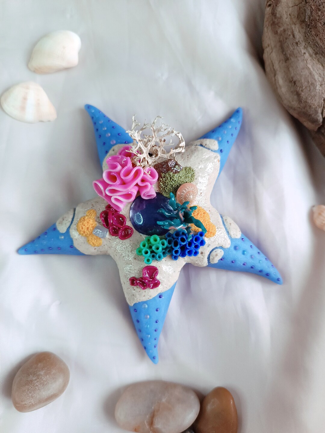 STARFISH FIGURINE in FIMO Polymer Clay Handmade Artisanal Creation ...