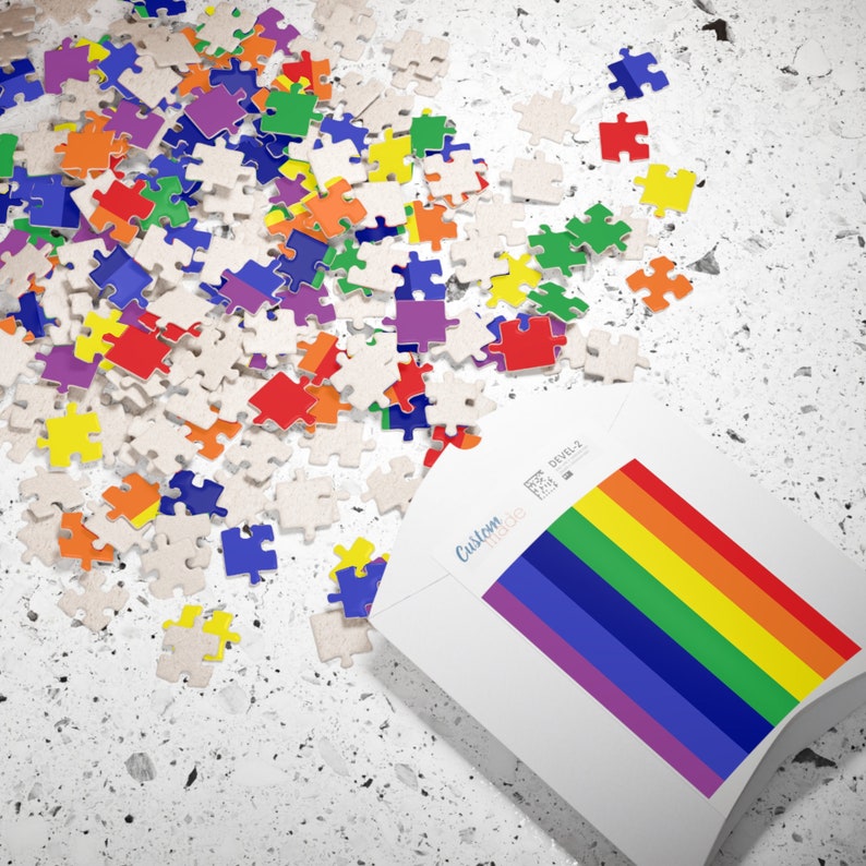 Pride Flag Puzzle LGBTQ Rainbow Puzzle for Game Day, Personal Fun ...