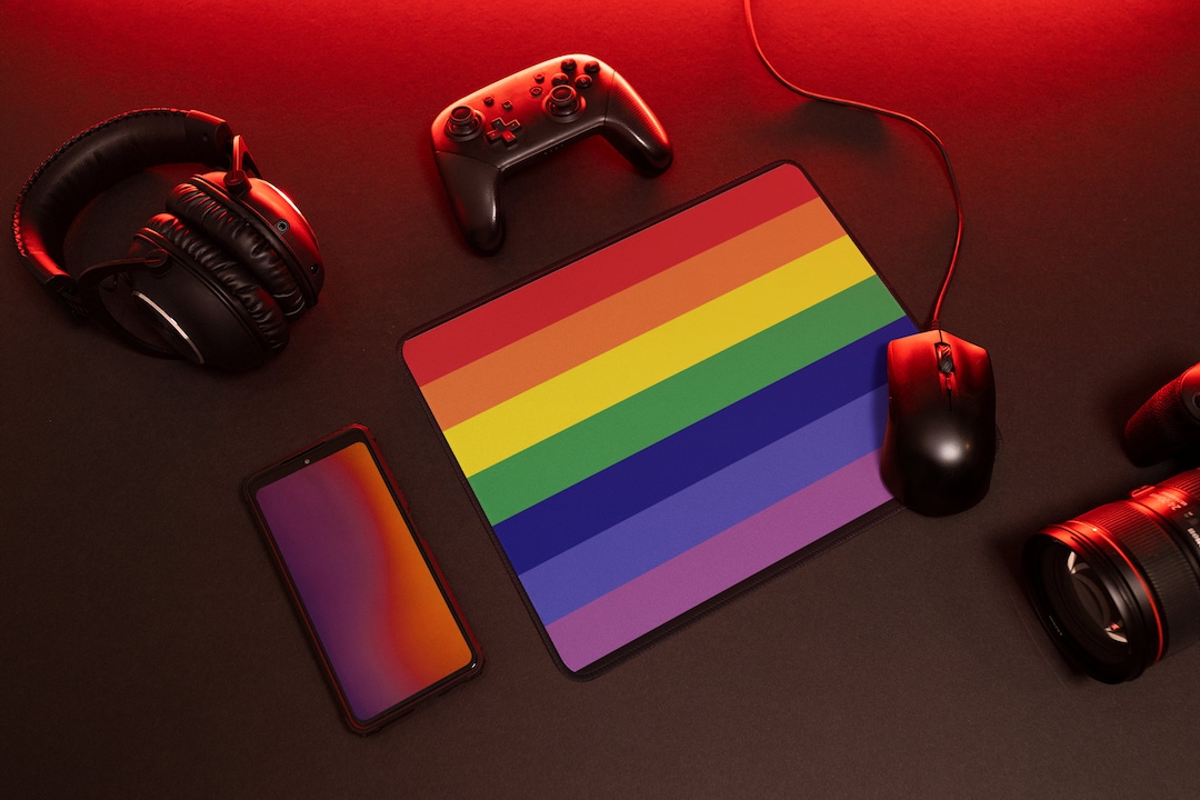 Pride Flag Mouse Pad | LGBTQ+ Rainbow Mousepad for Gaming, Browsing ...