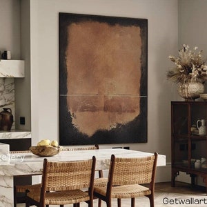 Brown Wall Art Black Wall Art Brown and Black Abstract Canvas Art ...