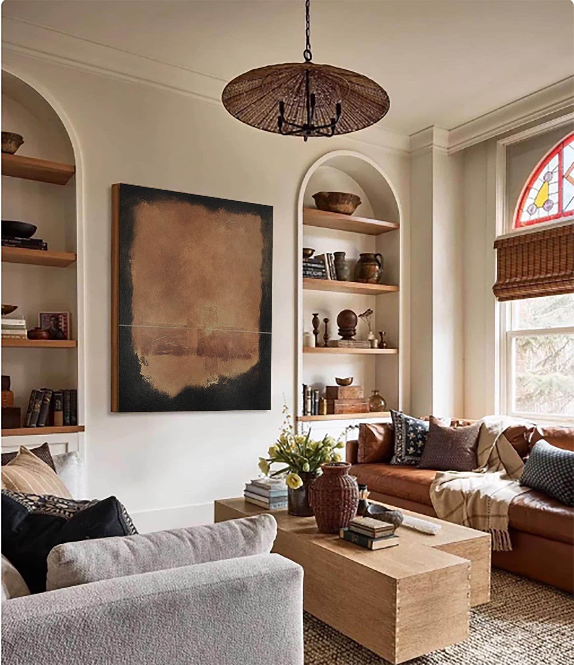 Brown Wall Art Black Wall Art Brown and Black Abstract Canvas - Etsy